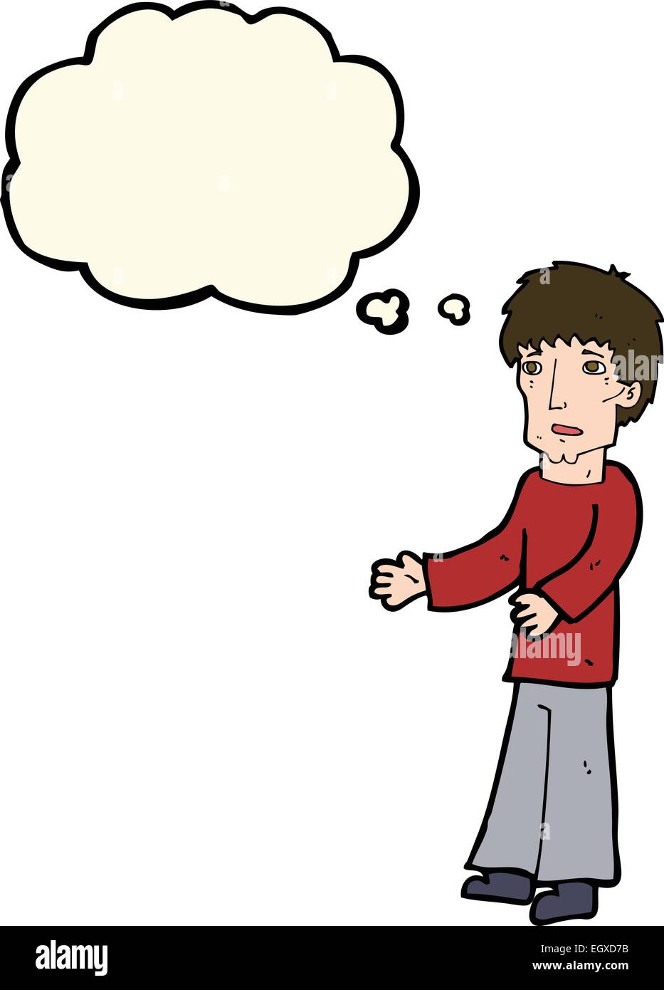 cartoon man explaining with thought bubble Stock Vector Image & Art - Alamy