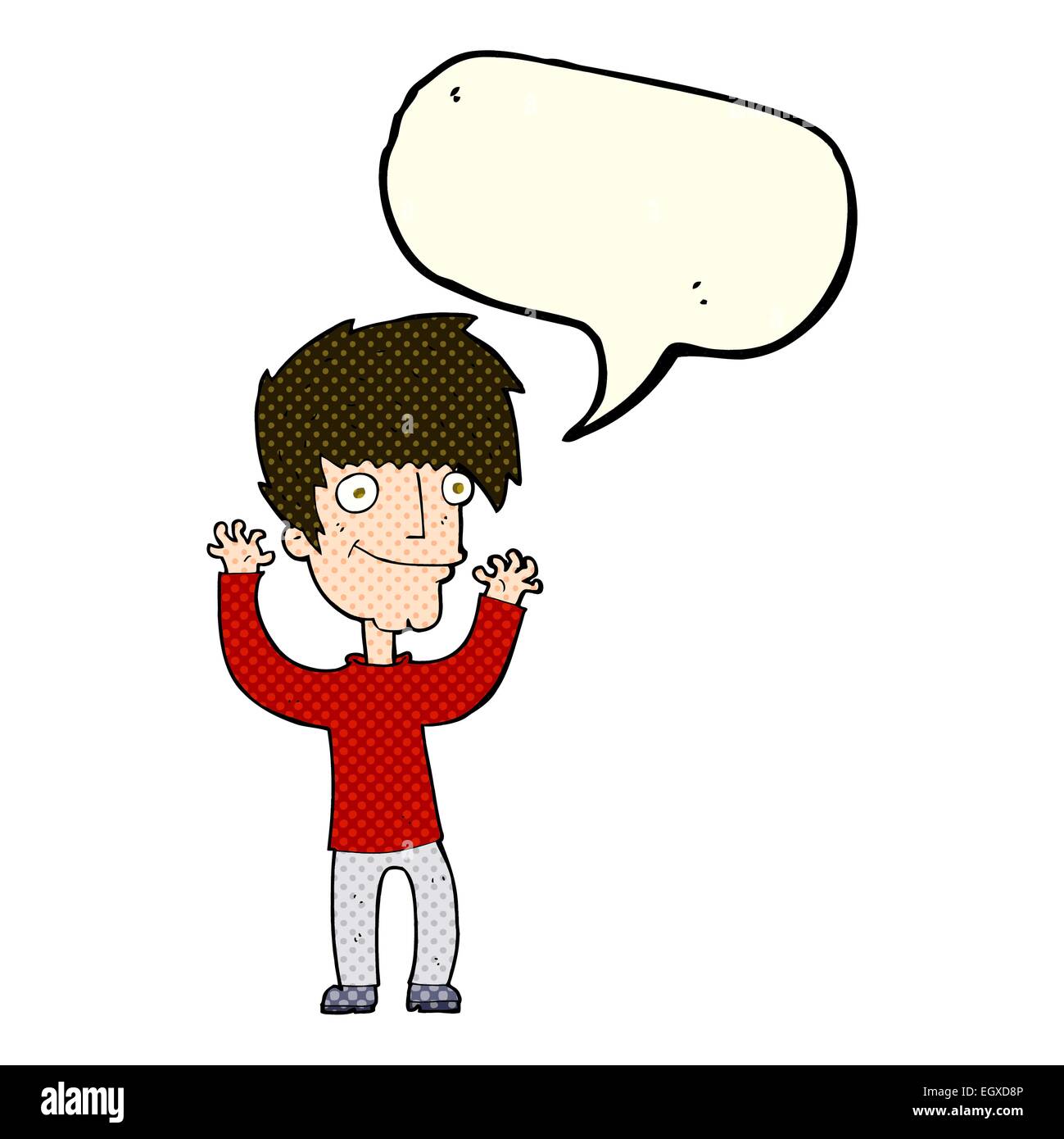 cartoon man waving arms with speech bubble Stock Vector Image & Art - Alamy