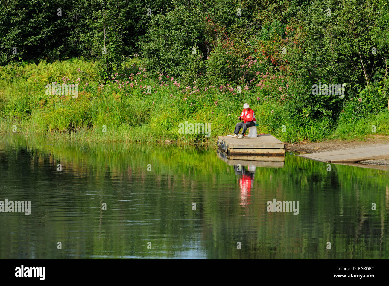 Fishing on the Vermilion River, Greater Sudbury, Ontario, Canada Stock ...