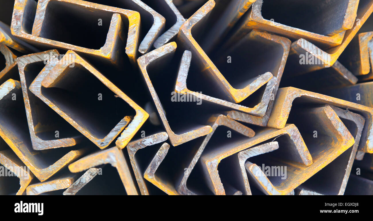 metal profile channel for use in structures, warehouse Stock Photo - Alamy