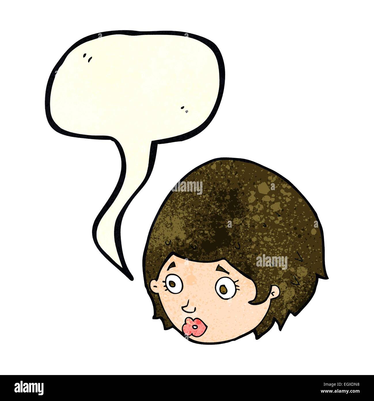cartoon girl with concerned expression with speech bubble Stock Vector ...
