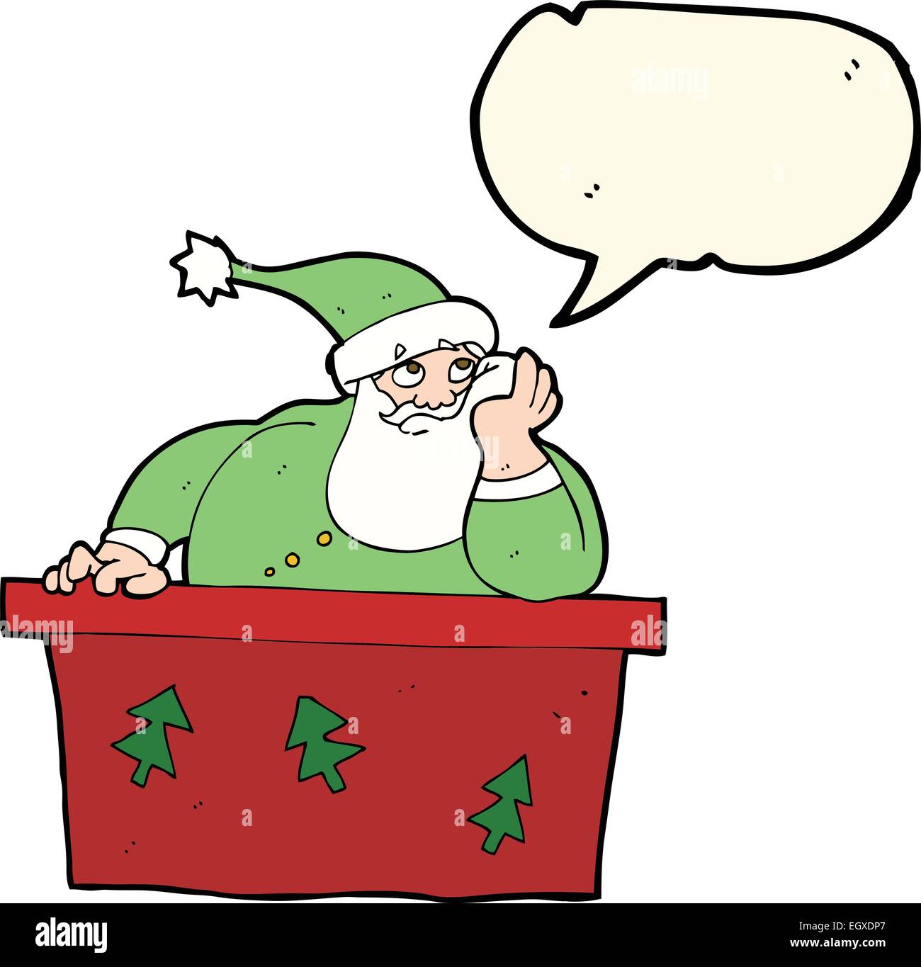 cartoon bored santa claus with speech bubble Stock Vector Image & Art ...