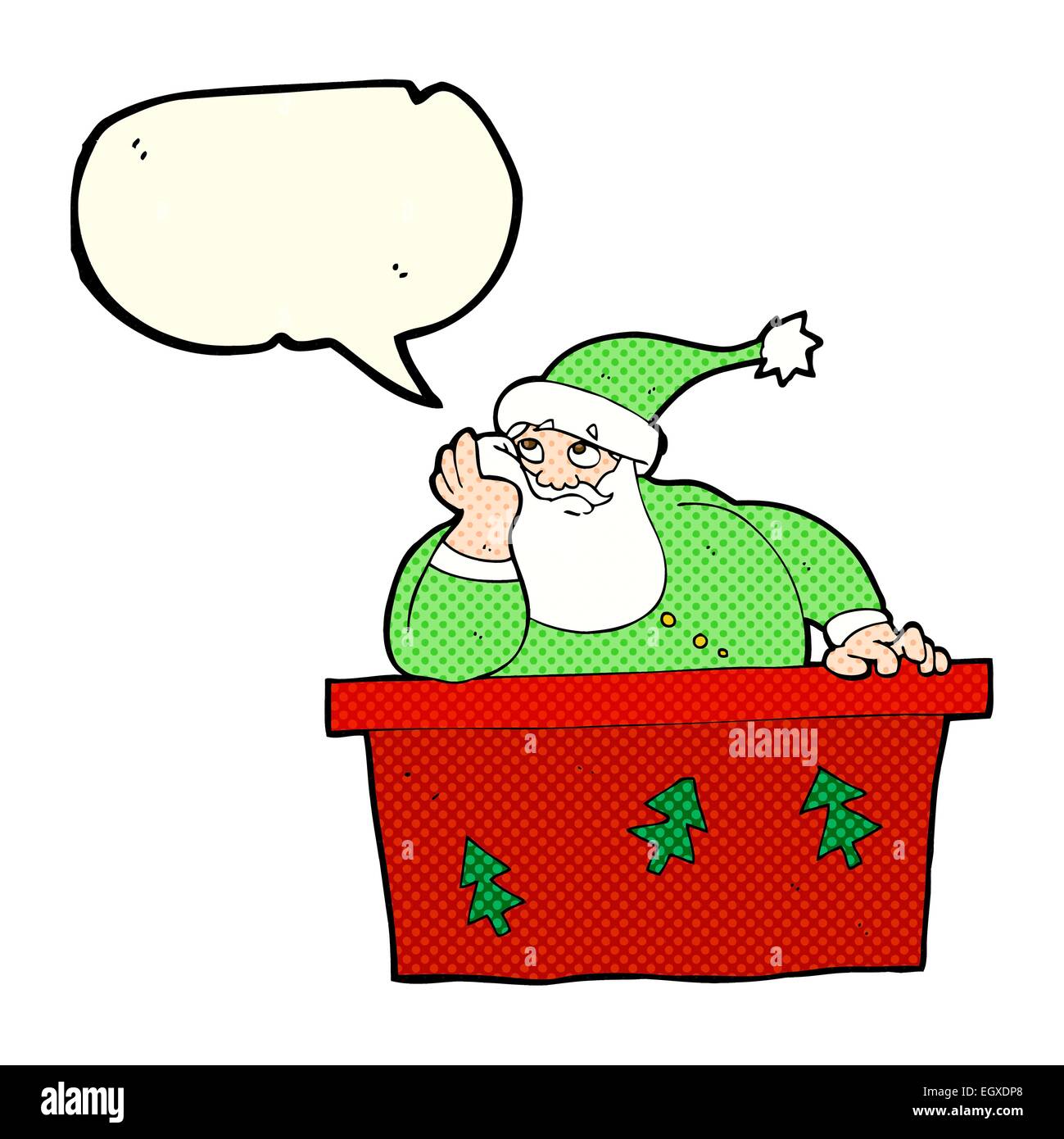 cartoon bored santa claus with speech bubble Stock Vector Image & Art ...