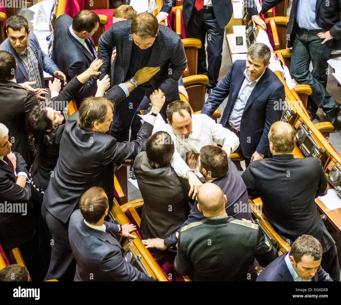 Kiev, Ukraine. 03rd Mar, 2015. In the hall of the Verkhovna Rada after ...