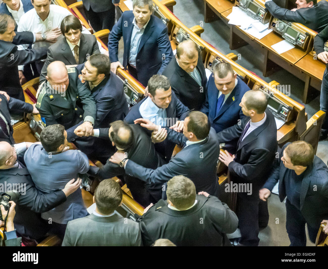 Kiev, Ukraine. 03rd Mar, 2015. In the hall of the Verkhovna Rada after ...