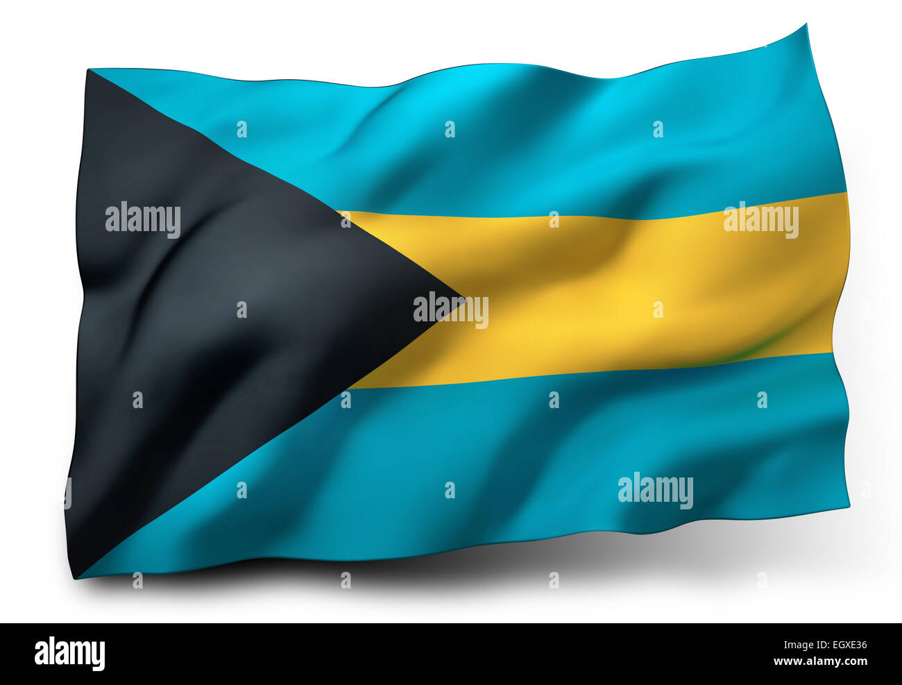Waving flag of Bahamas isolated on white background Stock Photo - Alamy