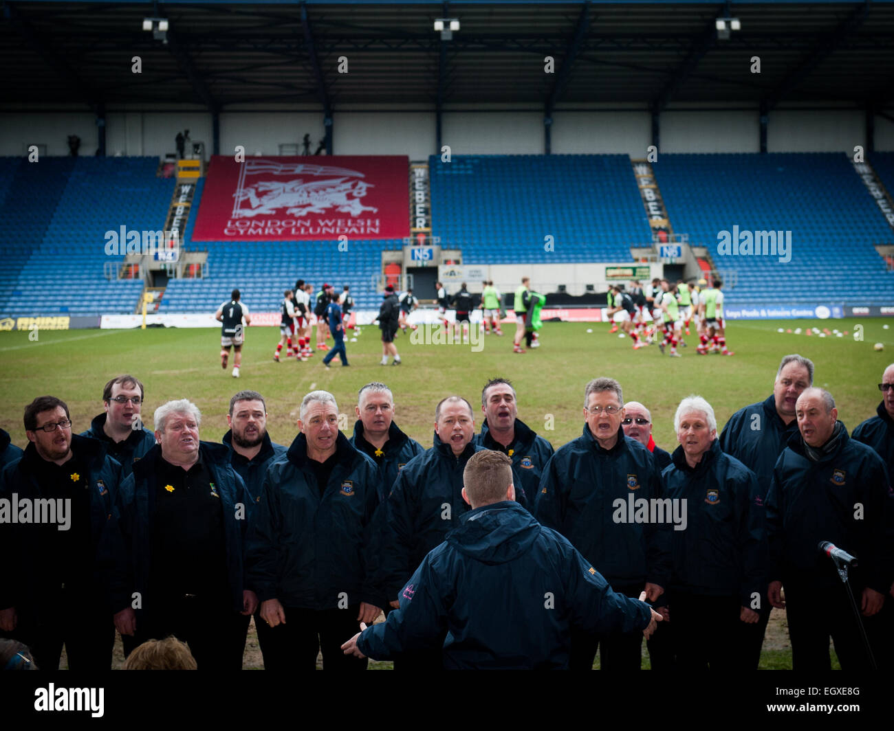 Male Welsh Choir at London Welsh v London Irish Aviva Premiership Rugby ...
