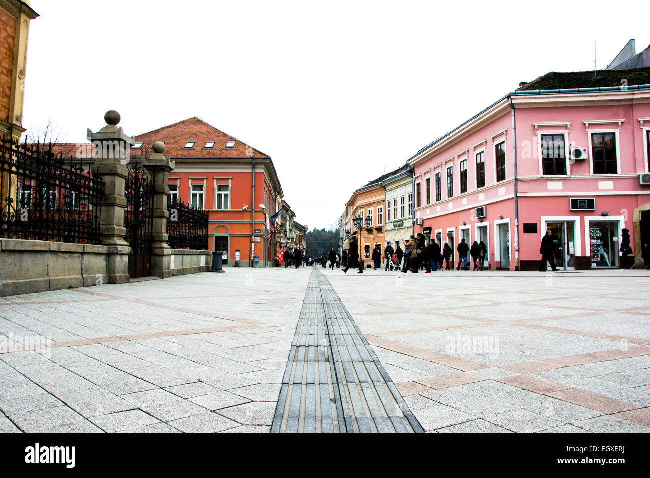 Street of Dunavska in the center of the city of Novi Sad Stock Photo ...