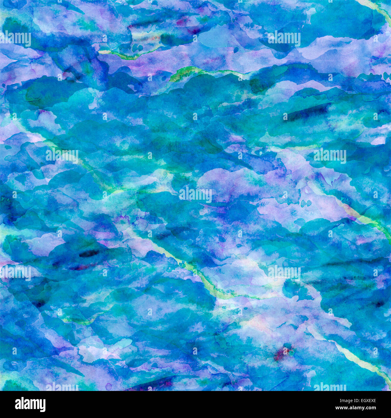 Blue and Green Aqua Teal Turquoise Watercolor Paper Background Texture ...