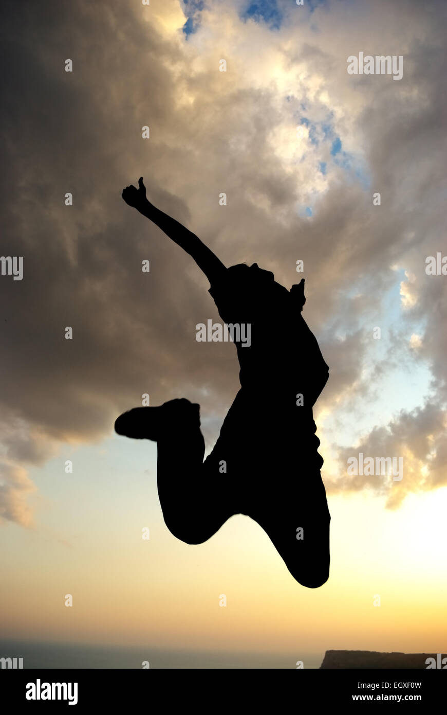 Man jump blue sky hi-res stock photography and images - Alamy