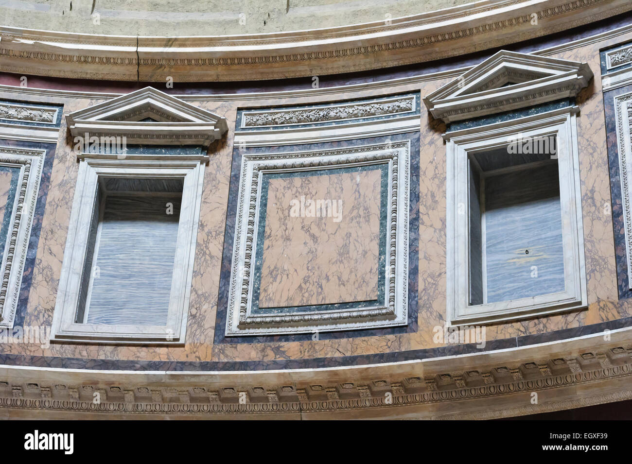 The marble interior wall of the Pantheon, Rome, Italy Stock Photo - Alamy