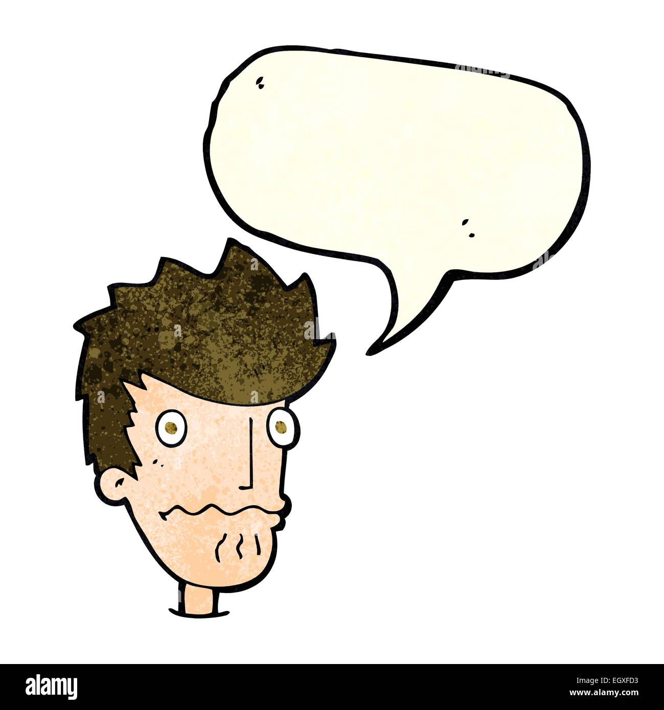 cartoon nervous man with speech bubble Stock Vector Image & Art - Alamy