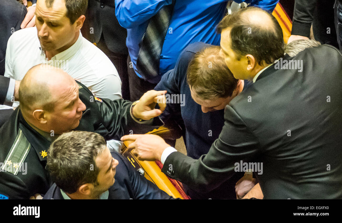 Kiev, Ukraine, 03rd Mar, 2015. In the hall of the Verkhovna Rada after ...