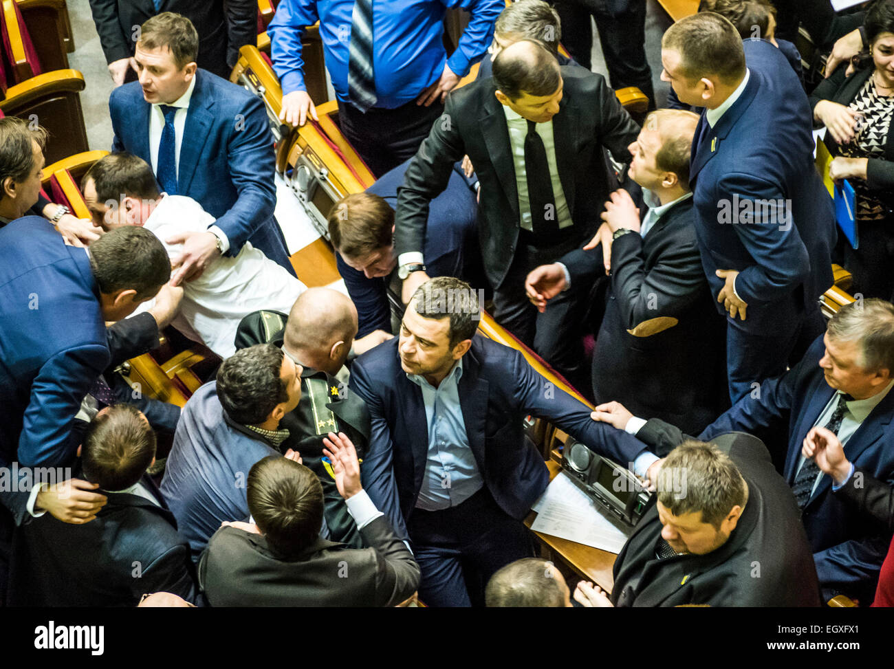 Kiev, Ukraine, 03rd Mar, 2015. In the hall of the Verkhovna Rada after ...