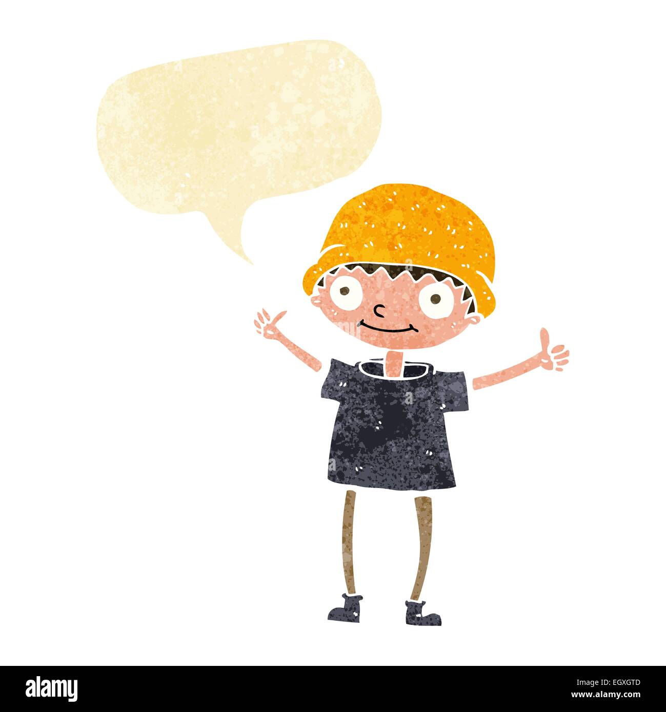 cartoon boy with positive attitude with speech bubble Stock Vector ...