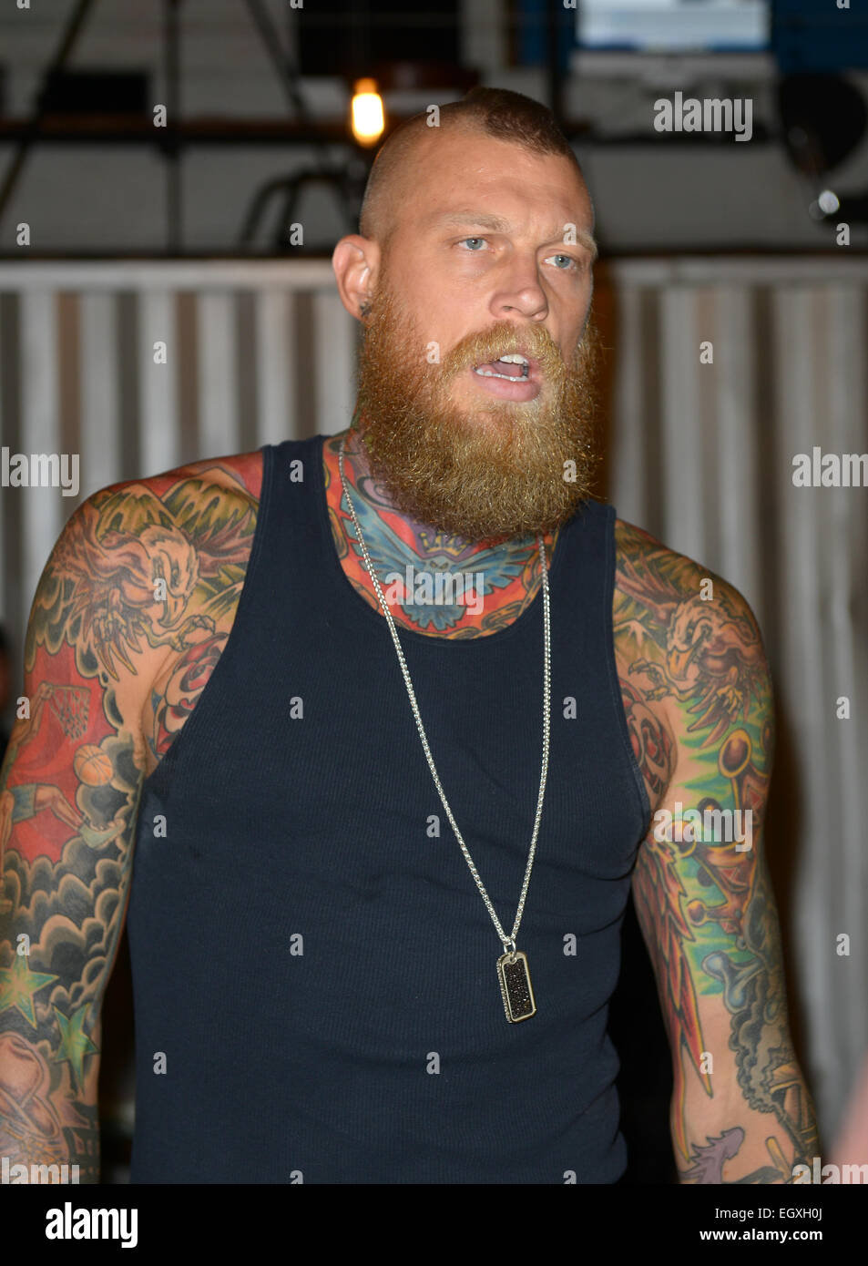 Chris The Birdman Andersen attends a photocall for Hard Rock Energy ...