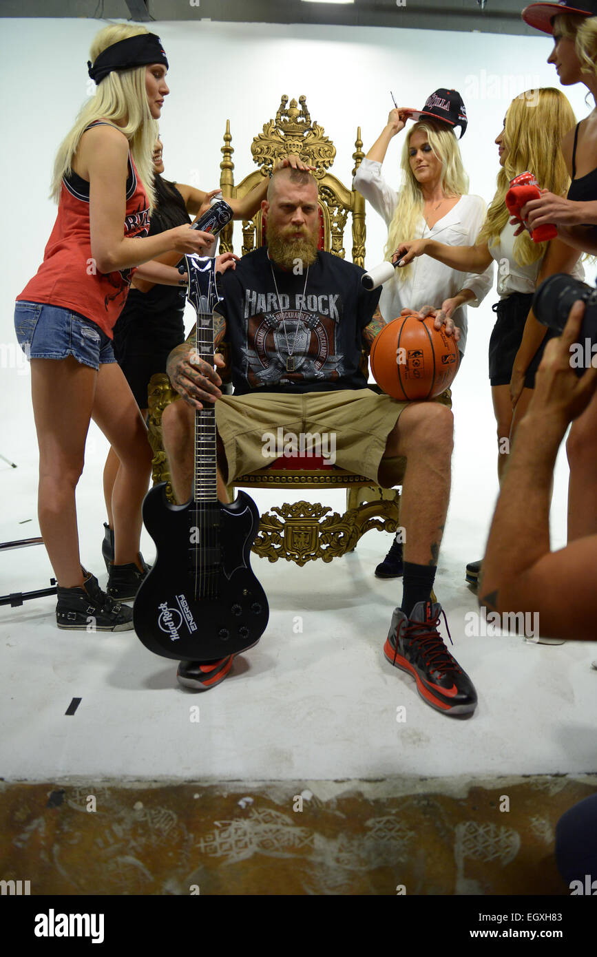 Chris The Birdman Andersen attends a photocall for Hard Rock Energy ...