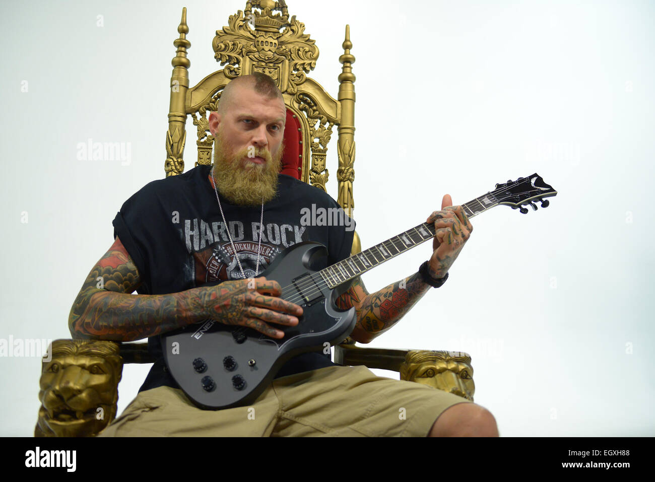 Chris The Birdman Andersen attends a photocall for Hard Rock Energy ...