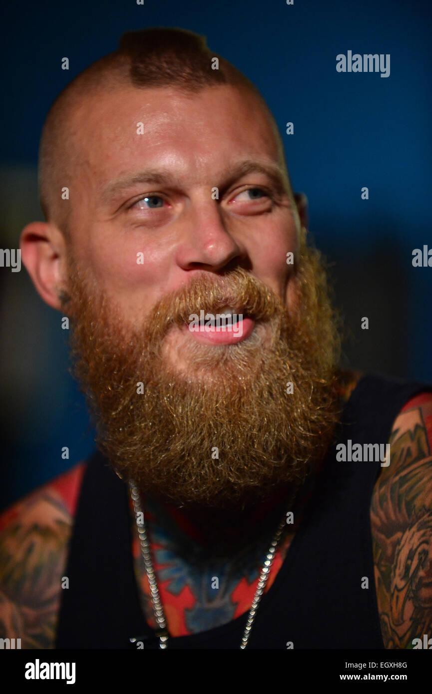 Chris The Birdman Andersen attends a photocall for Hard Rock Energy ...