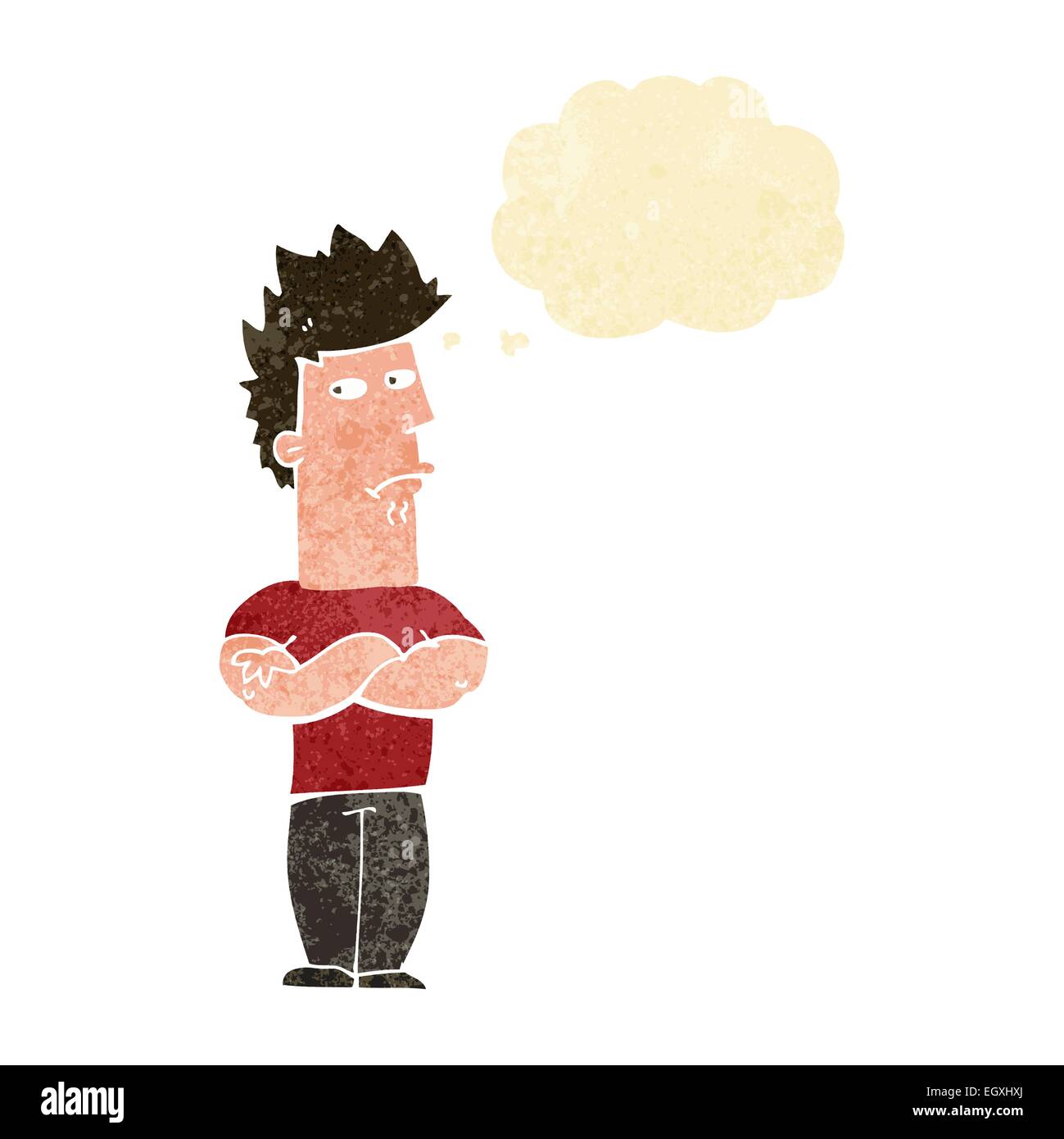 cartoon man sulking with thought bubble Stock Vector Image & Art - Alamy