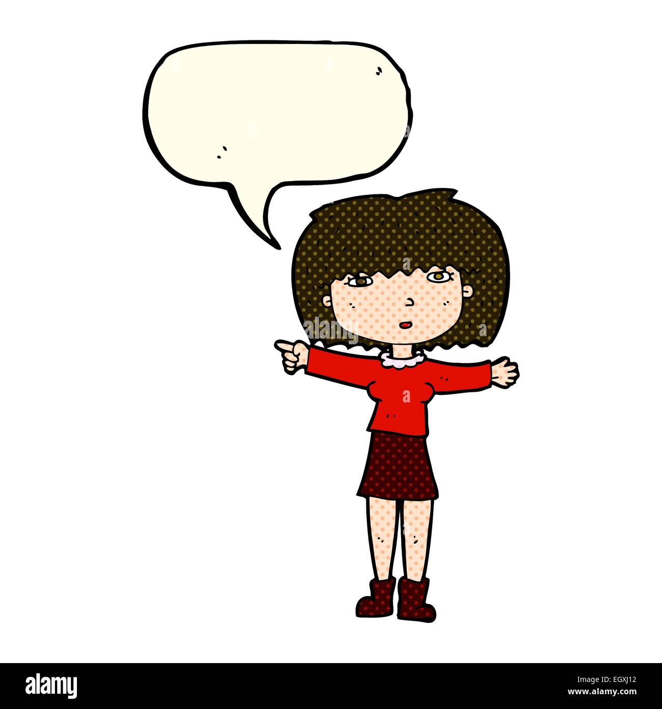 Cartoon girl pointing bubble hi-res stock photography and images - Alamy