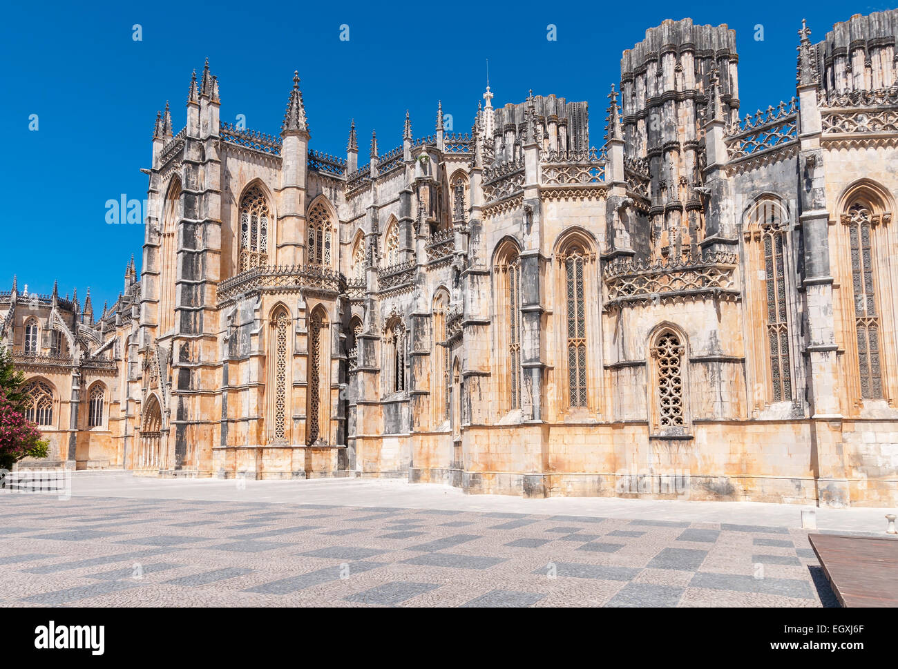 Facade of Monastery of Santa Maria da Vitoria, Batalha, Portugal Stock ...