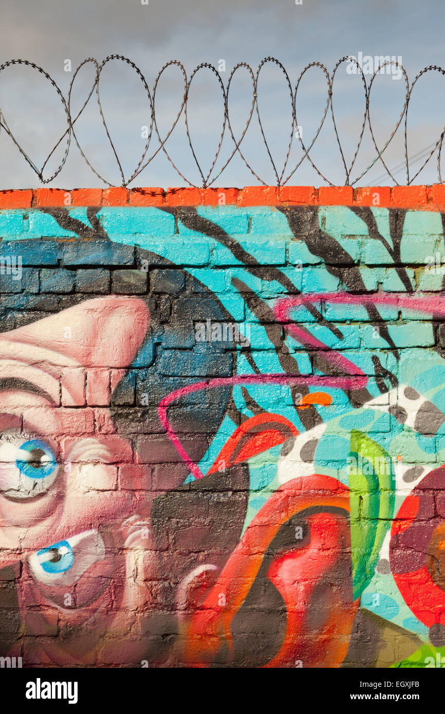 Graffiti on walls and hoardings, of a particularly high graphic and ...