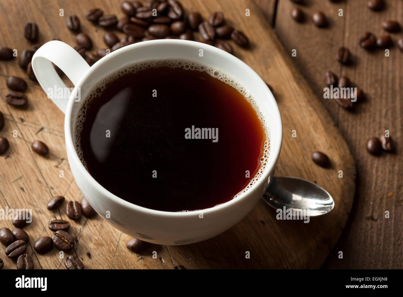 Dark Organic Black Coffee in a Cup Stock Photo - Alamy