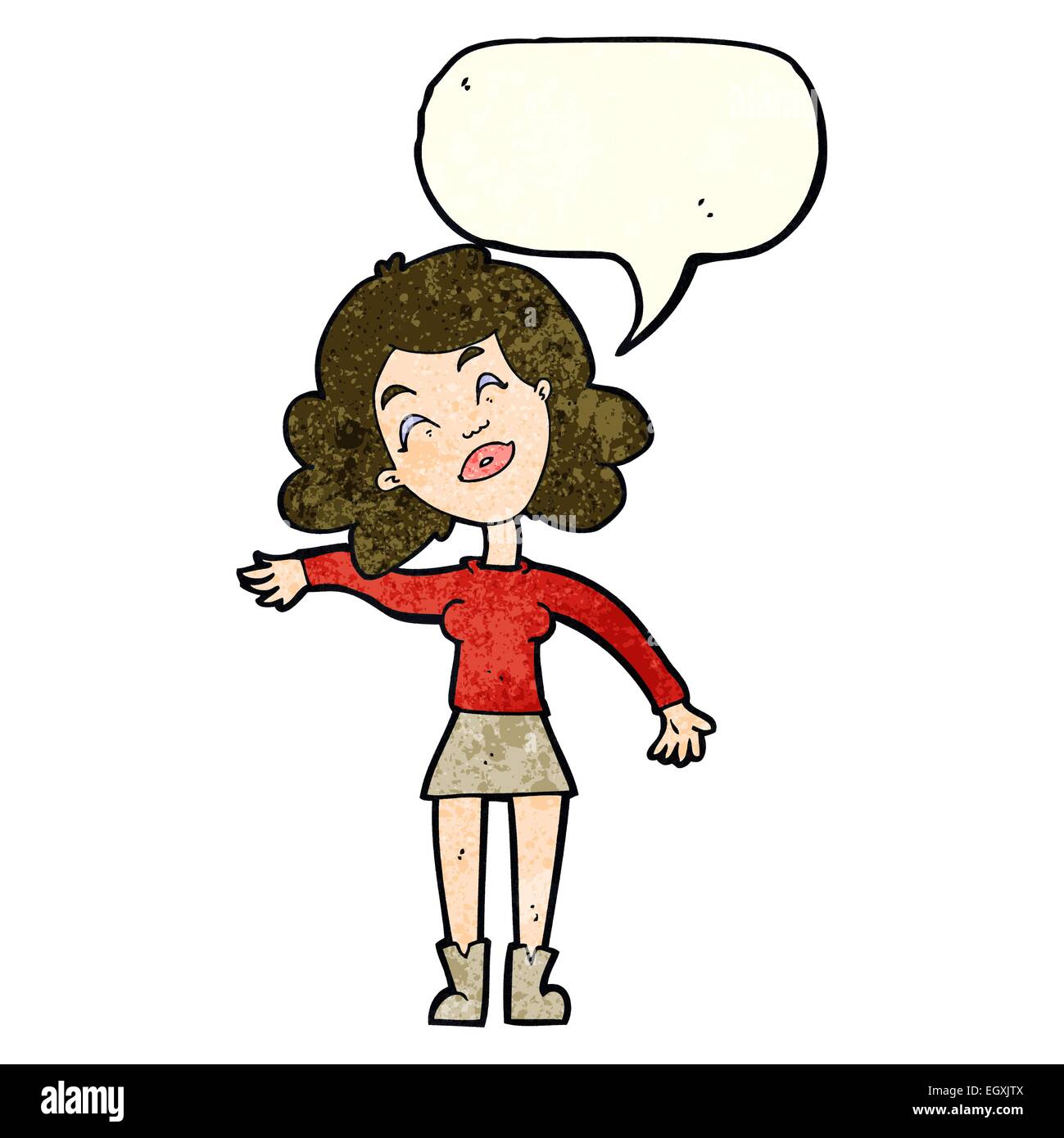 cartoon woman only joking with speech bubble Stock Vector Image & Art ...