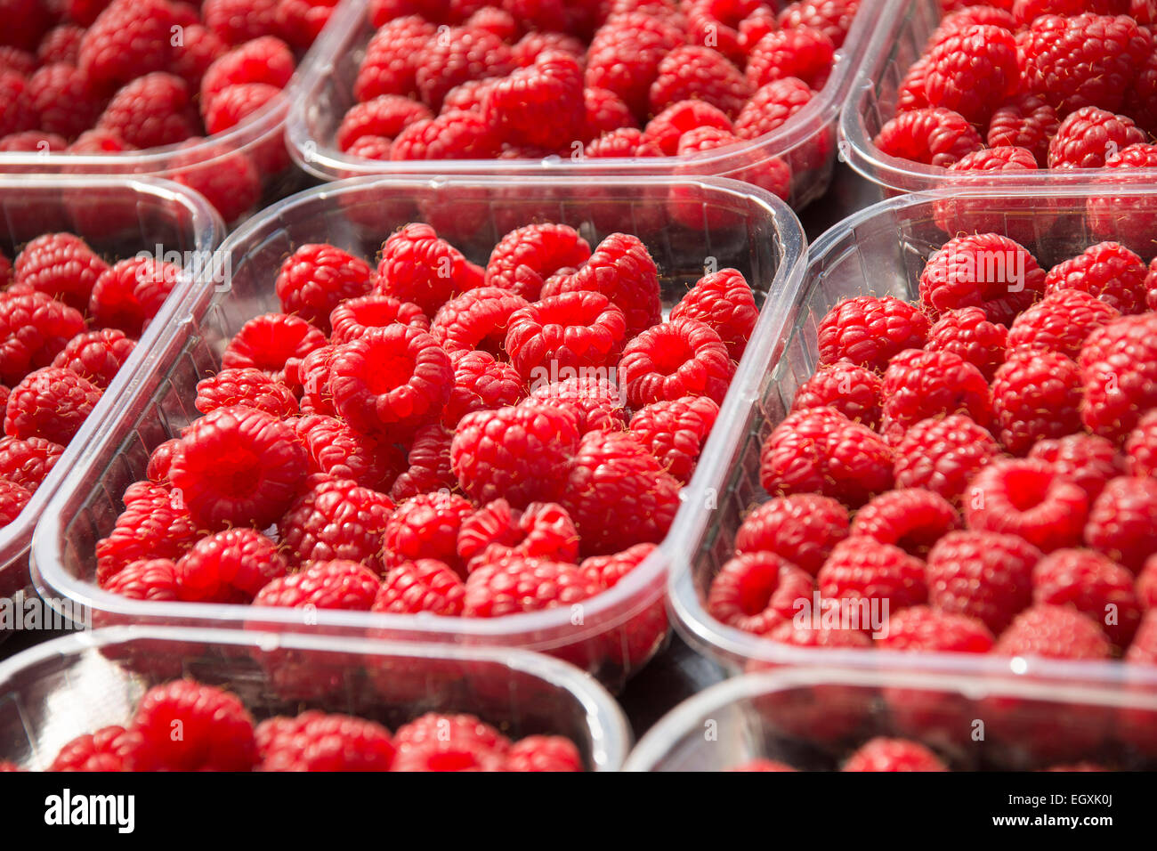 Red raspberry in plastic hi-res stock photography and images - Alamy