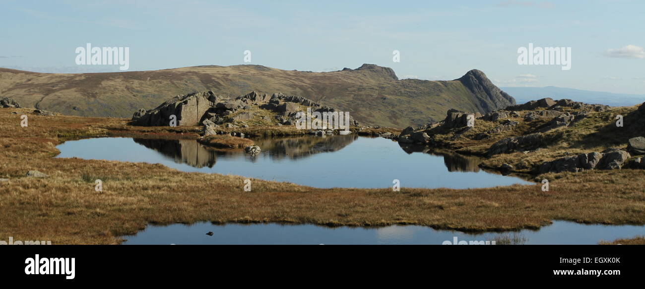 Allen crags approaching Glaramara High House Tarn looking to Langdale ...