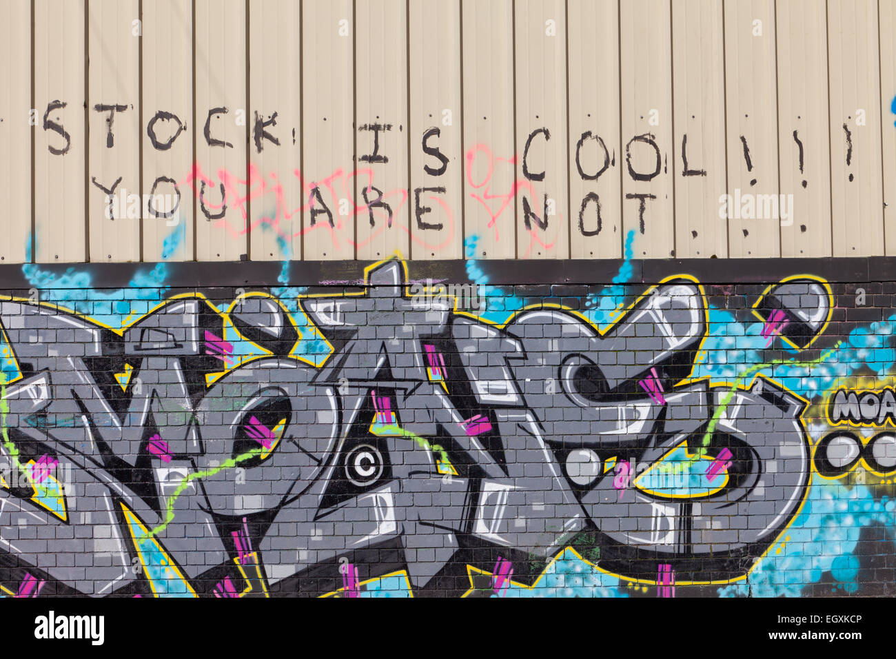 Graffiti on walls and hoardings, of a particularly high graphic and ...