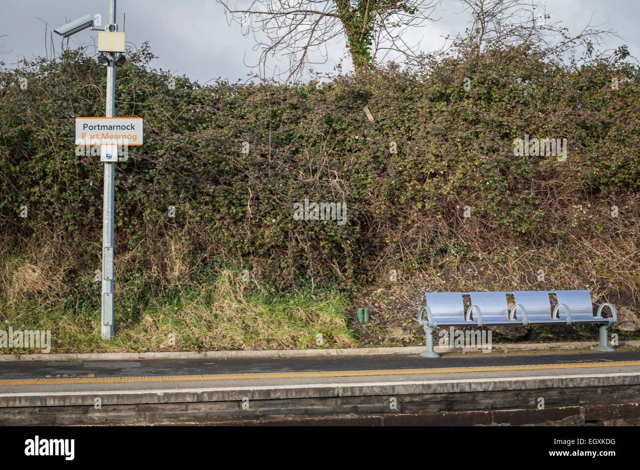 Train stop and train tracks Stock Photo - Alamy
