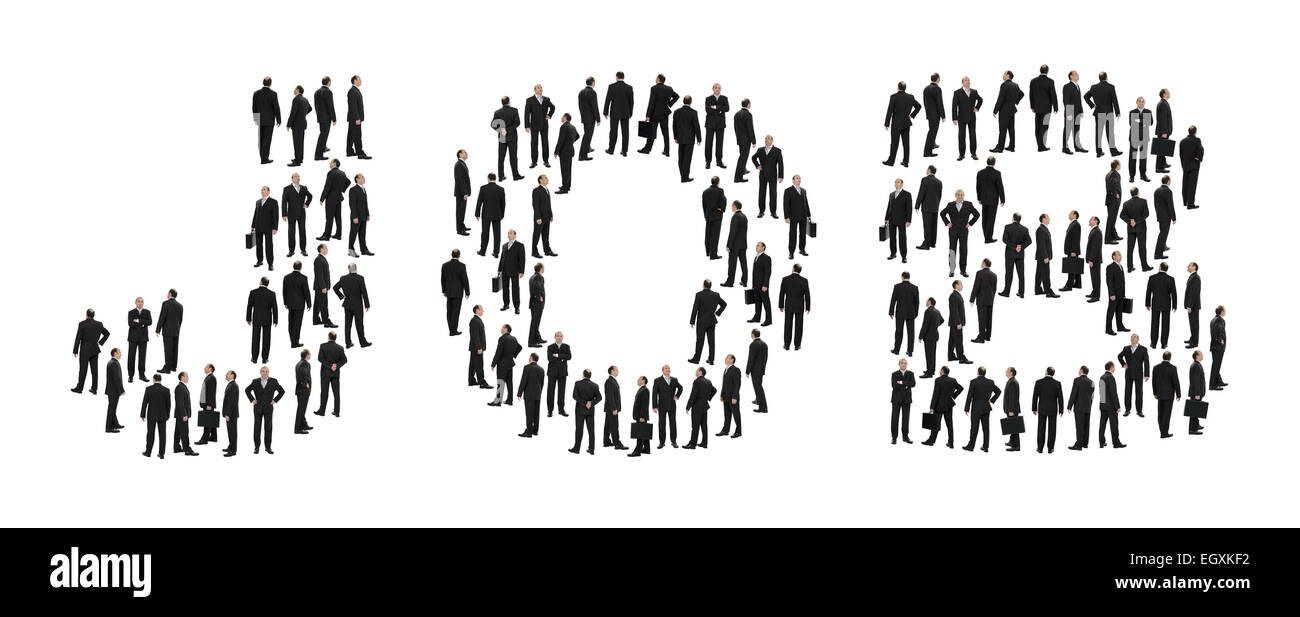 Job businessman crowd letters Stock Photo - Alamy