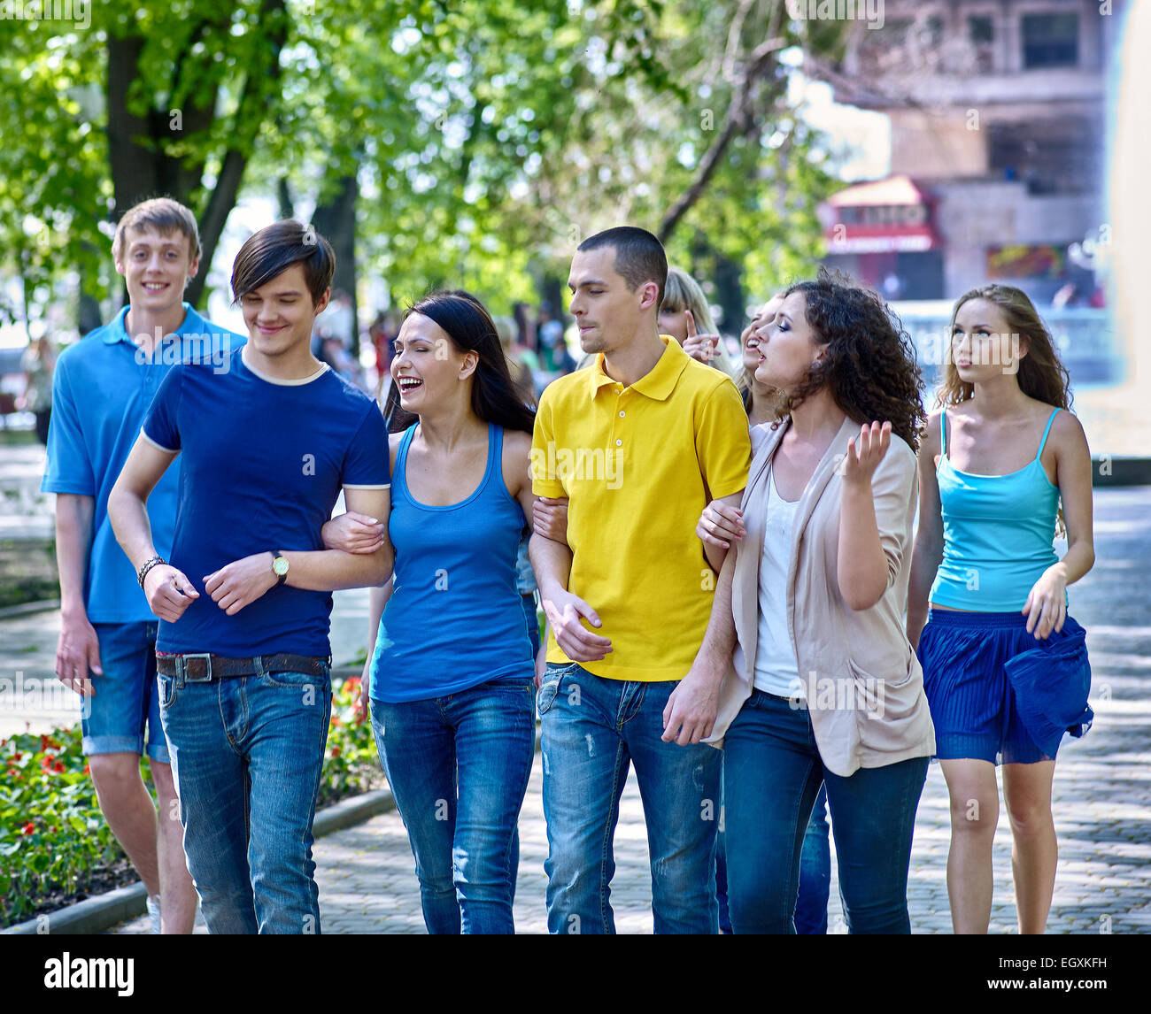 Group people in summer outdoor Stock Photo - Alamy