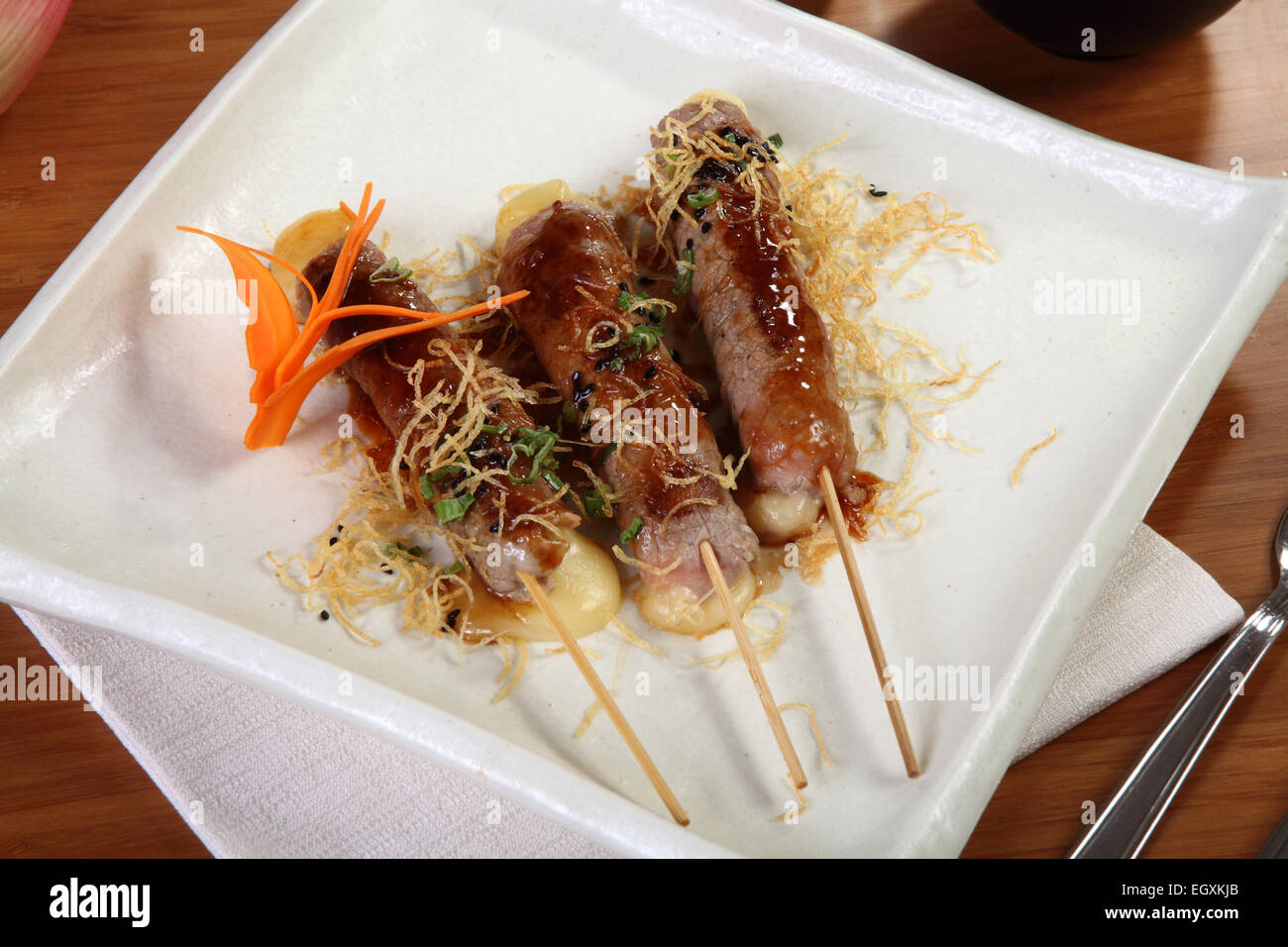 Japanese menu of fish Stock Photo - Alamy