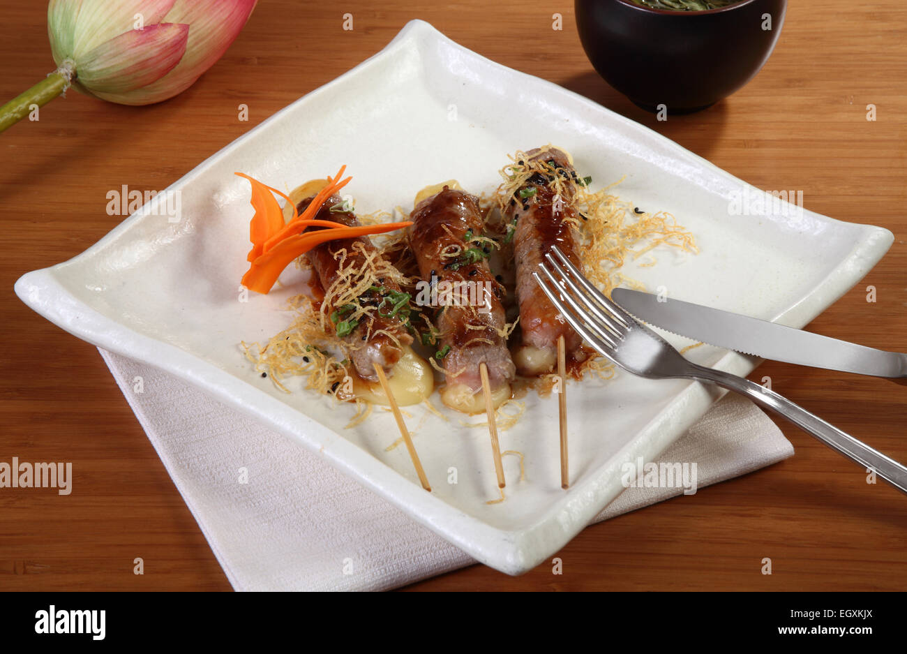 Japanese menu of fish Stock Photo - Alamy