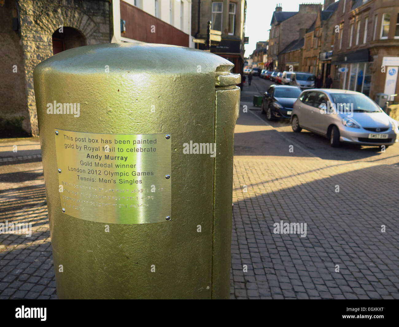 Commemorative gold pillar box hi-res stock photography and images - Alamy