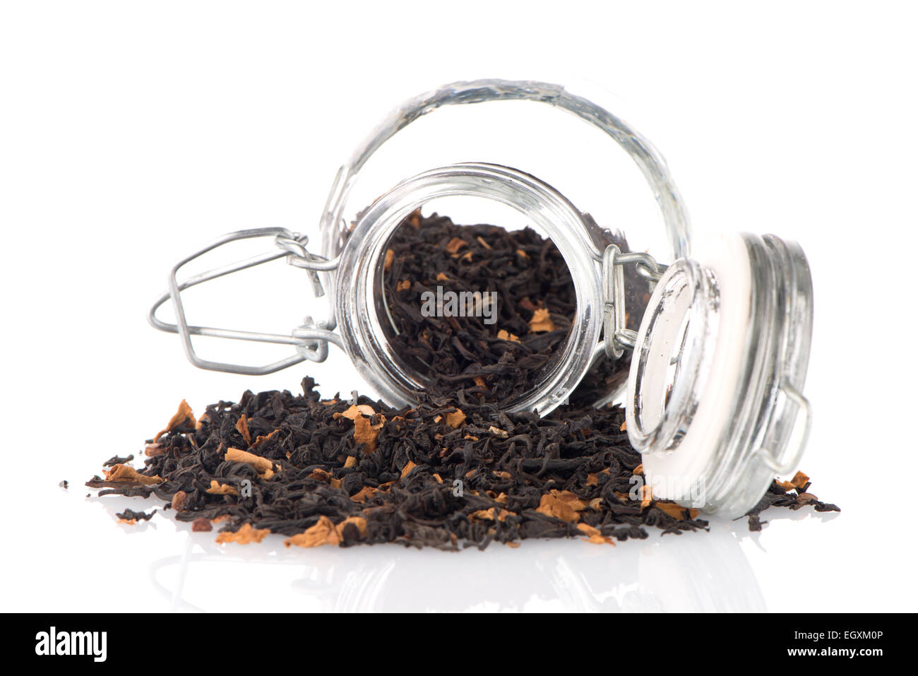 Tea in a glass jar isolated on white background Stock Photo - Alamy