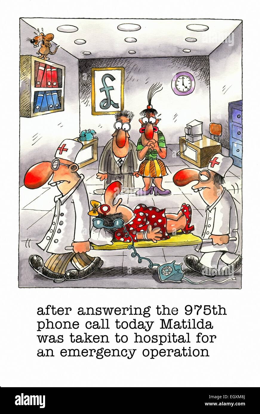 Funny cartoon about office life Stock Photo - Alamy