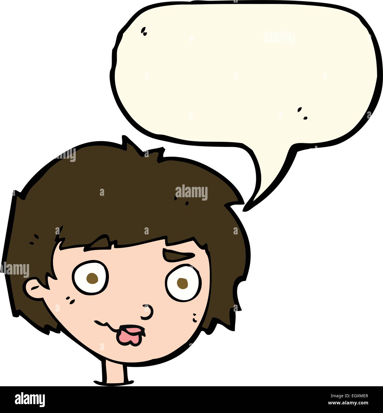cartoon confused woman with speech bubble Stock Vector Image & Art - Alamy