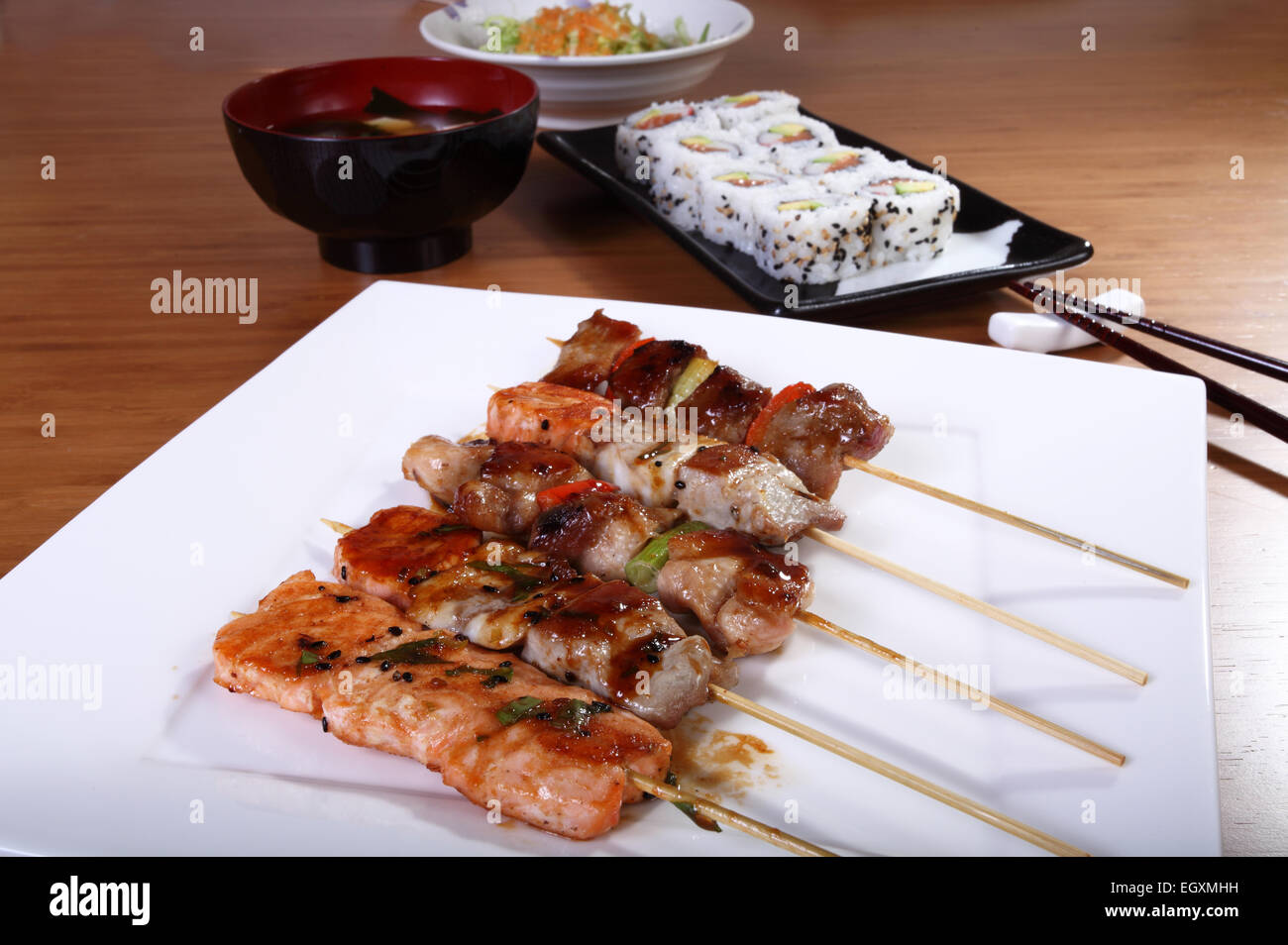 Japanese menu of fish Stock Photo - Alamy