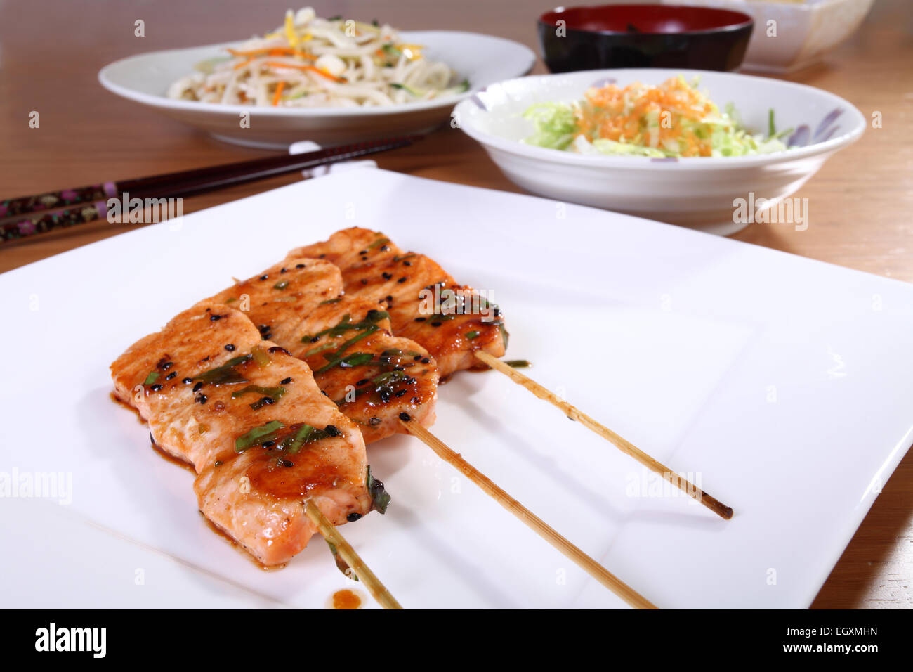 Japanese menu of fish Stock Photo - Alamy