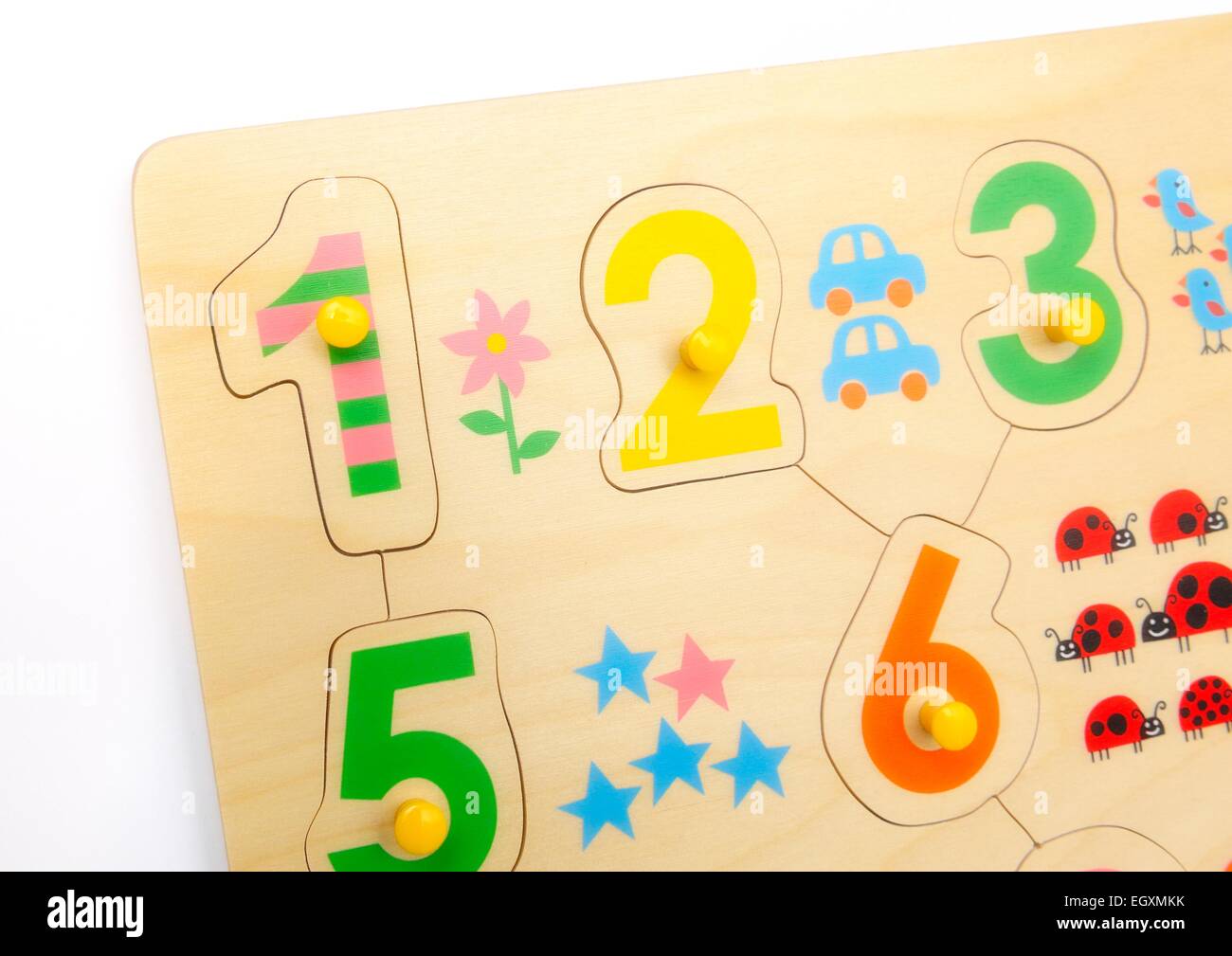 A children's jigsaw number puzzle without the inserts Stock Photo - Alamy