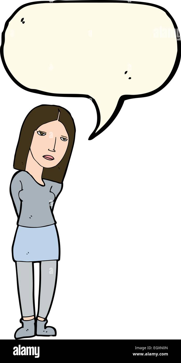 cartoon woman waiting with speech bubble Stock Vector Image & Art - Alamy