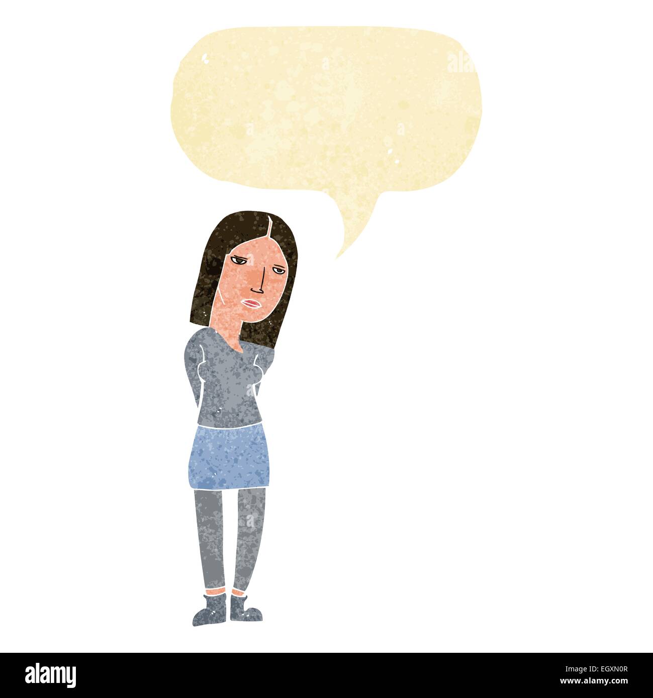 cartoon woman waiting with speech bubble Stock Vector Image & Art - Alamy