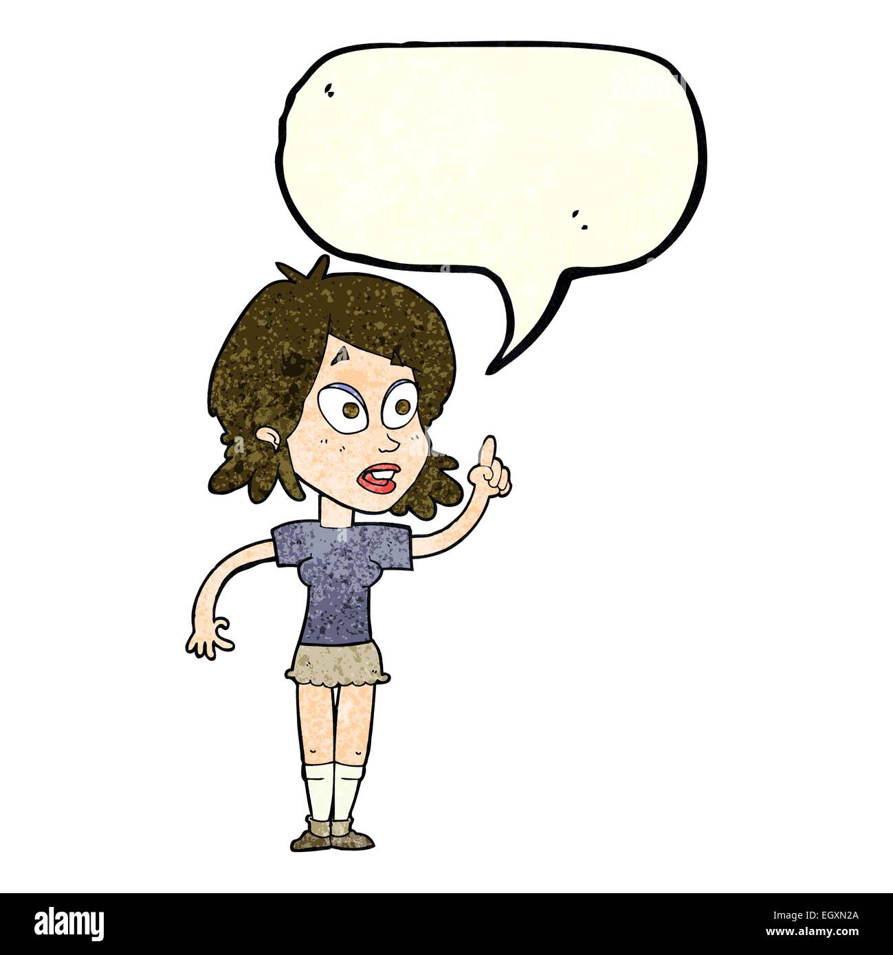 cartoon woman asking question with speech bubble Stock Vector Image ...