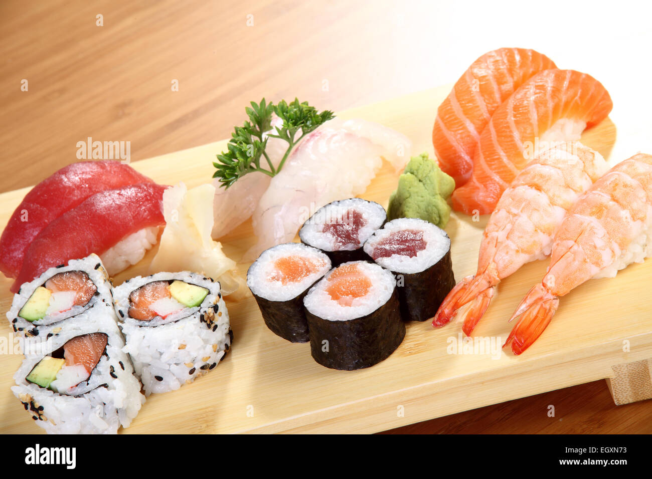Japanese menu of fish Stock Photo - Alamy
