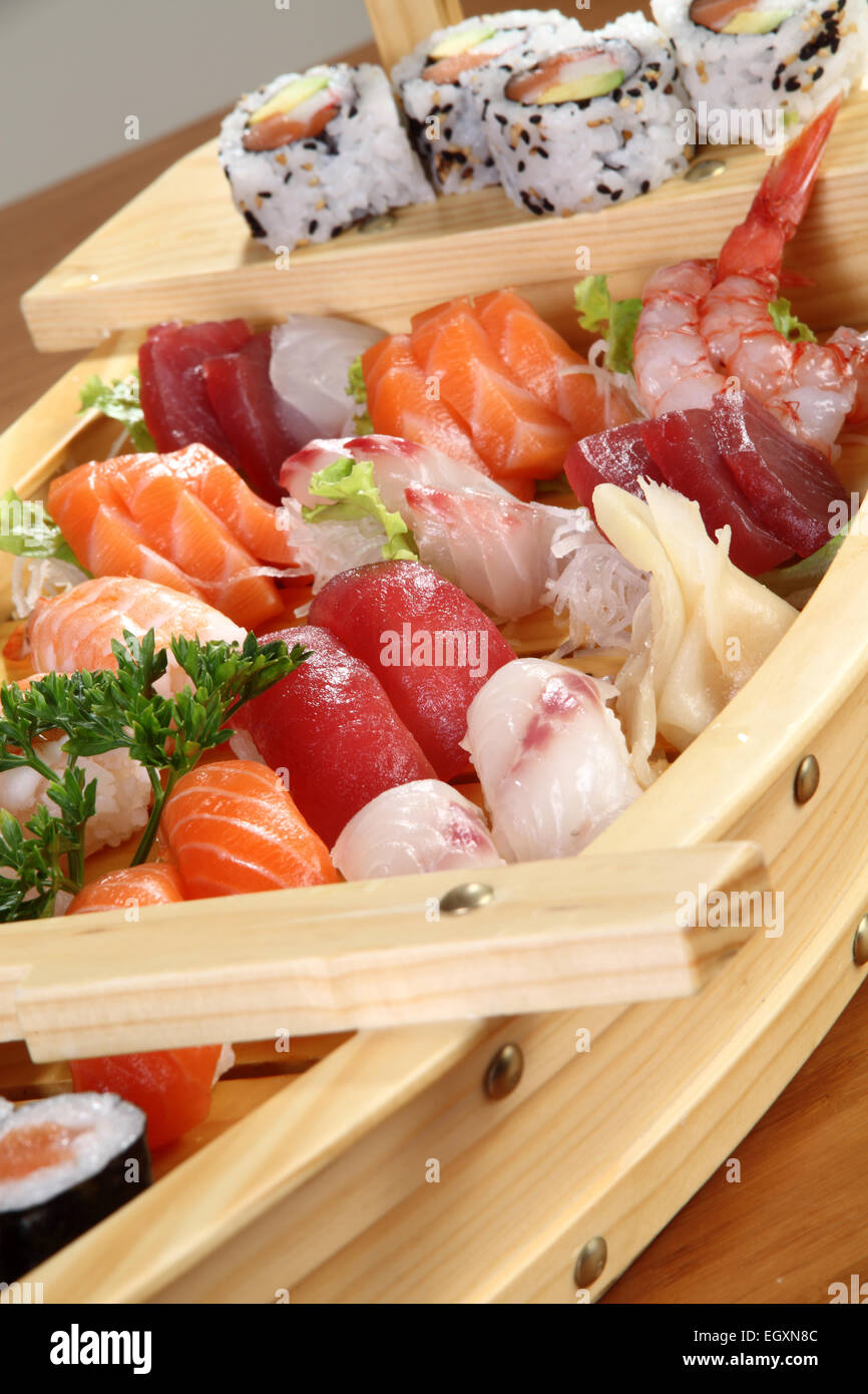 Japanese menu of fish Stock Photo - Alamy