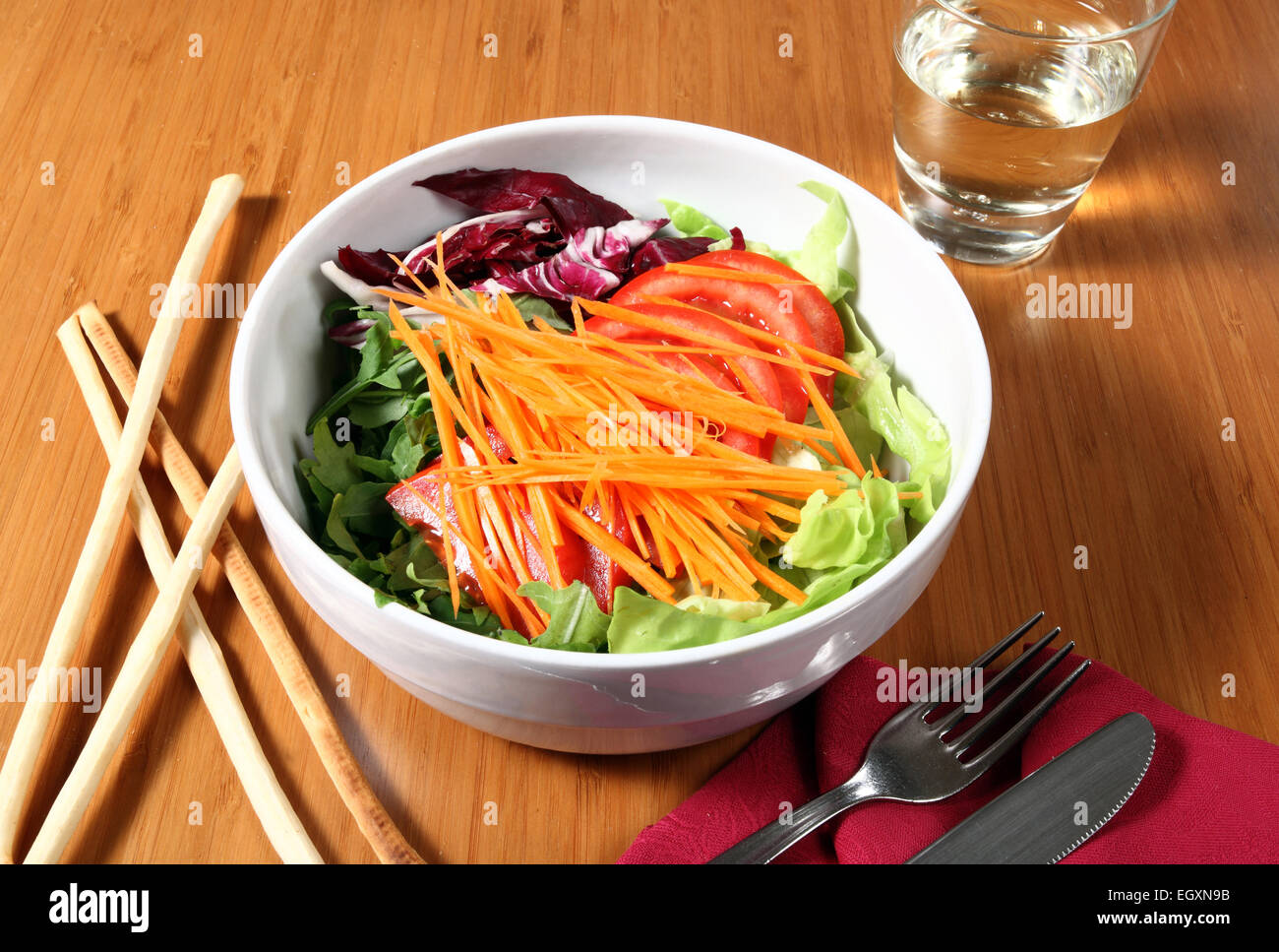 Japanese menu of fish and salad Stock Photo - Alamy